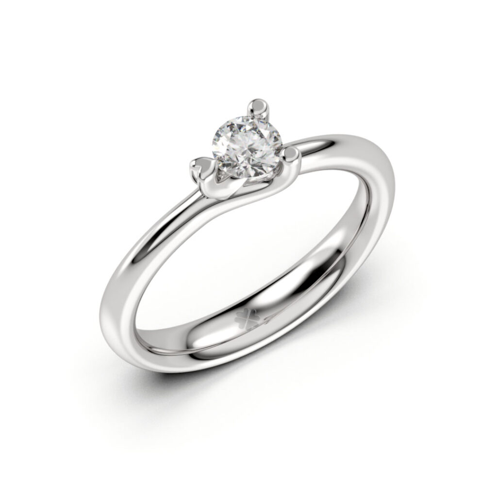 Anillo de Compromiso Solitario Hydrus Platino - Joyería Mao