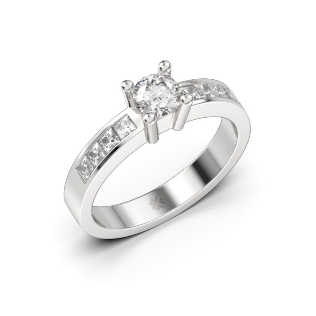 Anillo de Compromiso Solitario Luceri Platino - Joyería Mao