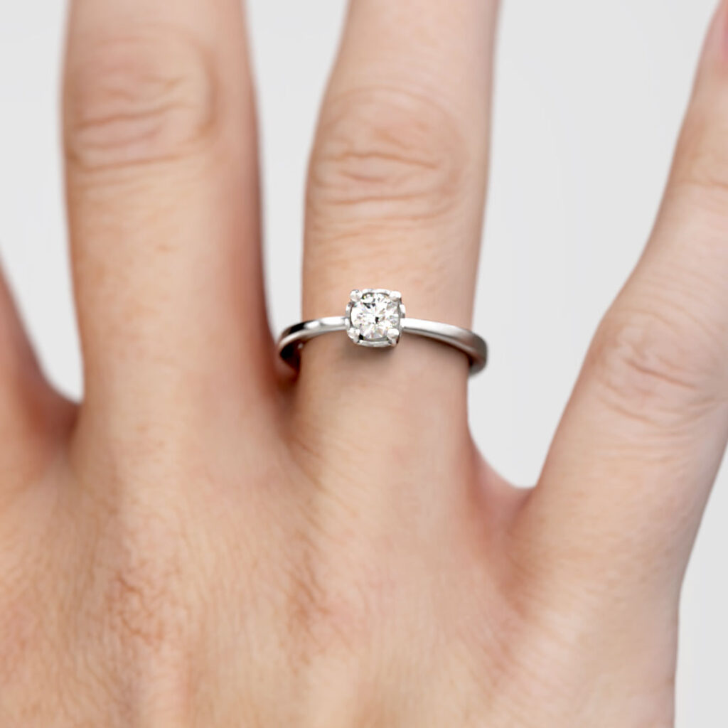 Anillo de Compromiso Solitario Aqua Oro Blanco 18kt - Joyería Mao